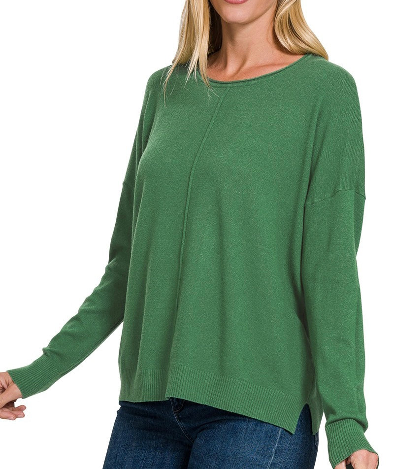Fall In Line Sweater Crew {green} – Cooper and Co